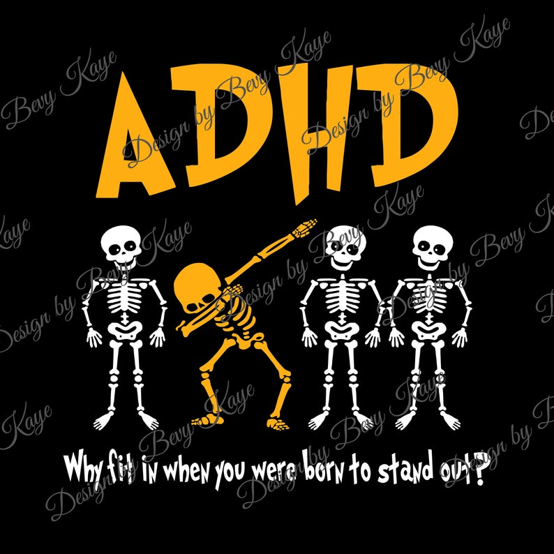 Digital SVG Design Download Dabbing Skeleton for ADHD | Etsy