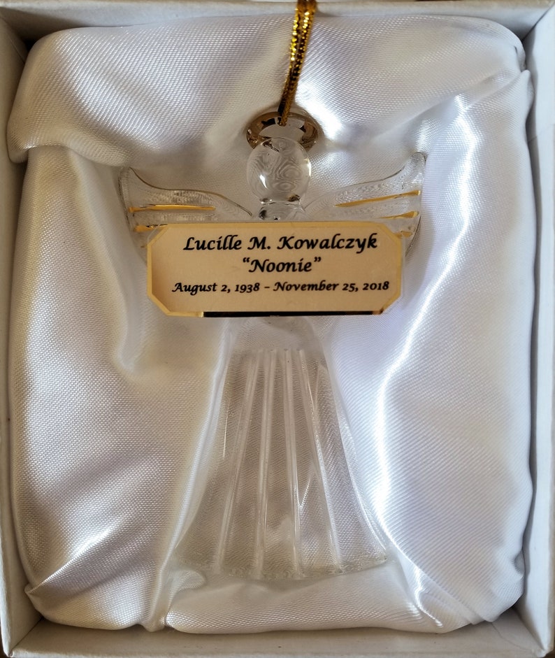 Personalized Hand Blown Glass Angel Ornament to Memorialize - Etsy