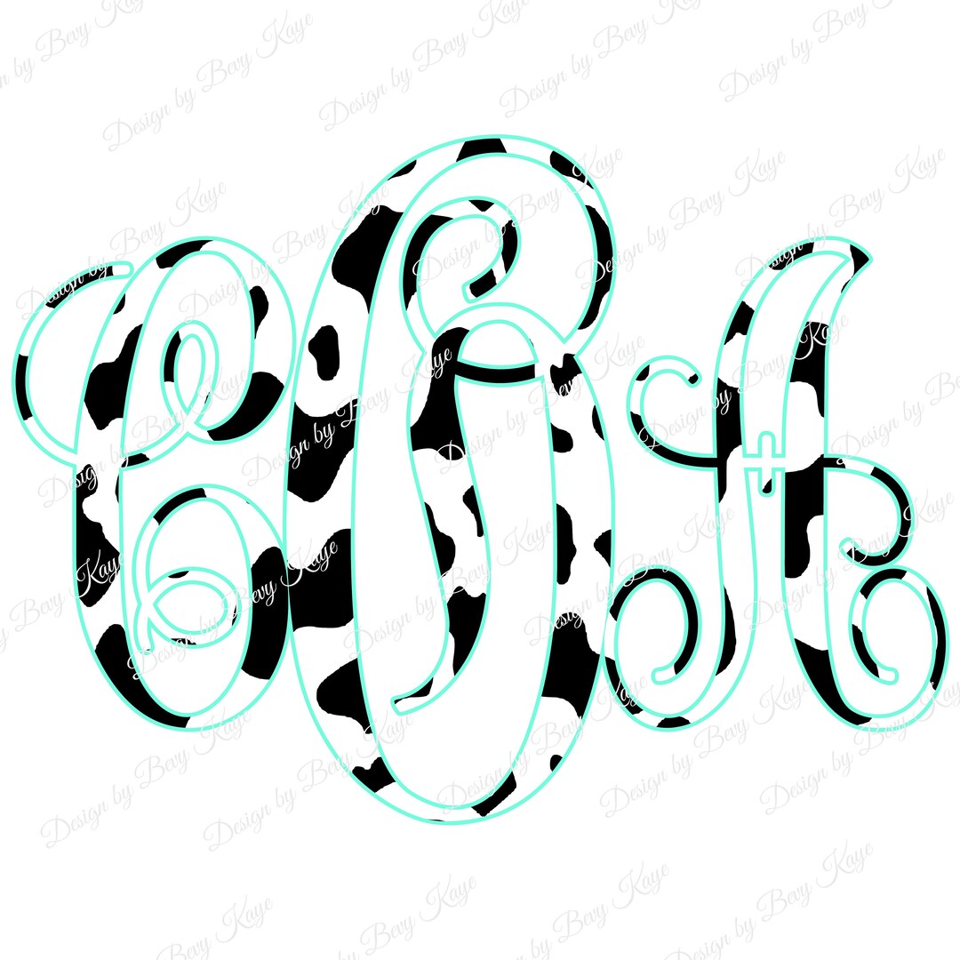 Custom Design Request of "coa" Cow Print Monogram Instant Download ...