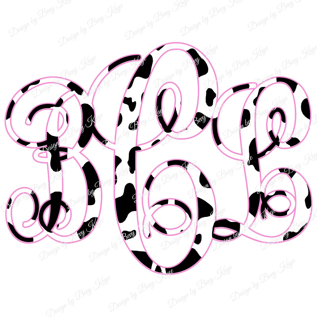 Custom Design Request of BCL Cow Print Monogram Instant Download ...