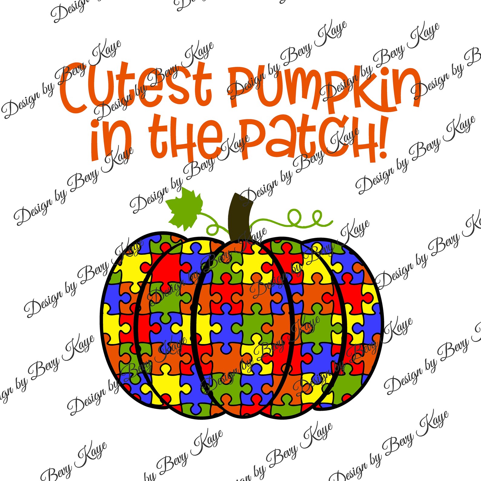 Digital SVG Design Download Halloween Autism Awareness Cutest Pumpkin ...