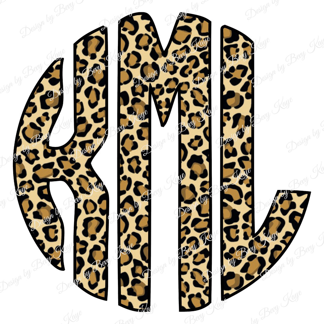 Instant Download Custom Design Request of "kml" Monogram in Leopard ...