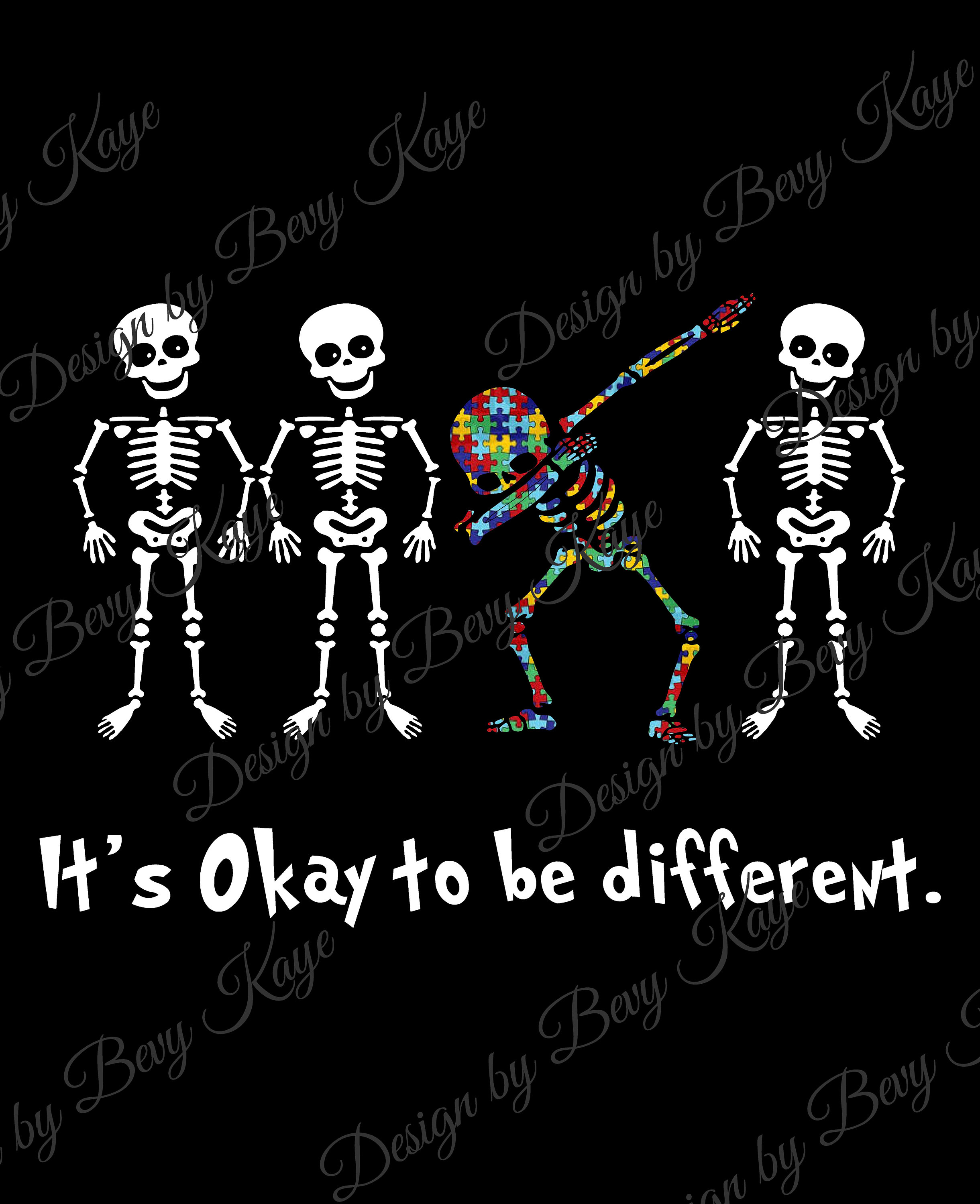 Digital Design Download Dabbing Skeletons for Autism Awareness | Etsy