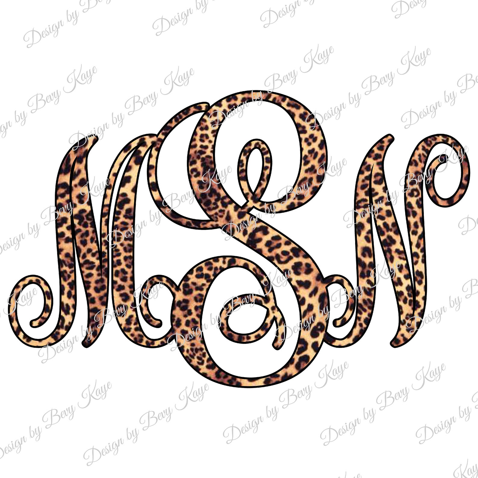 Custom Design Request of MSN Leopard Monogram Instant Download - Etsy