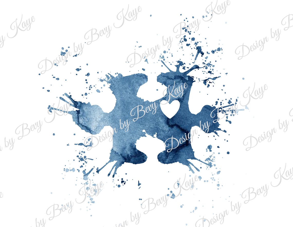 Instant Download Watercolor Autism Puzzle Piece Paint Splatter - Etsy
