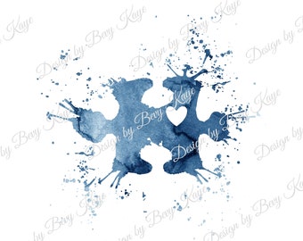 Instant Download Watercolor Autism Puzzle Piece Paint Splatter | Etsy