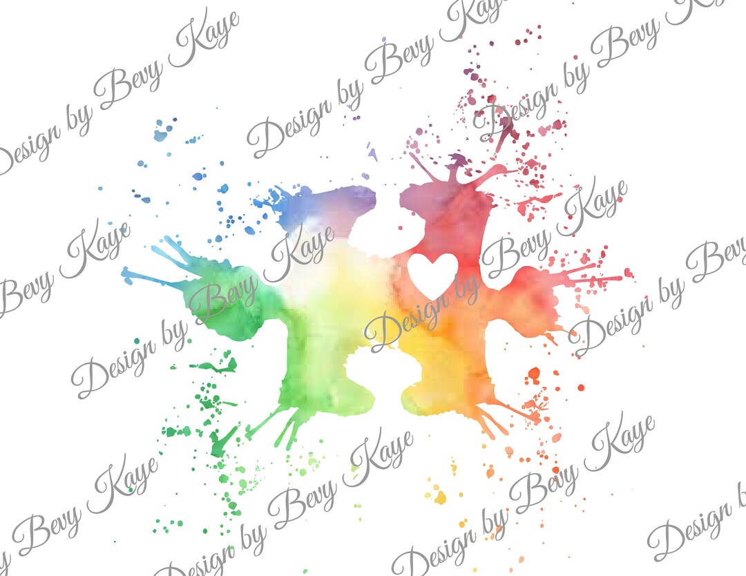 Instant Download Watercolor Autism Puzzle Piece Paint Splatter Design ...