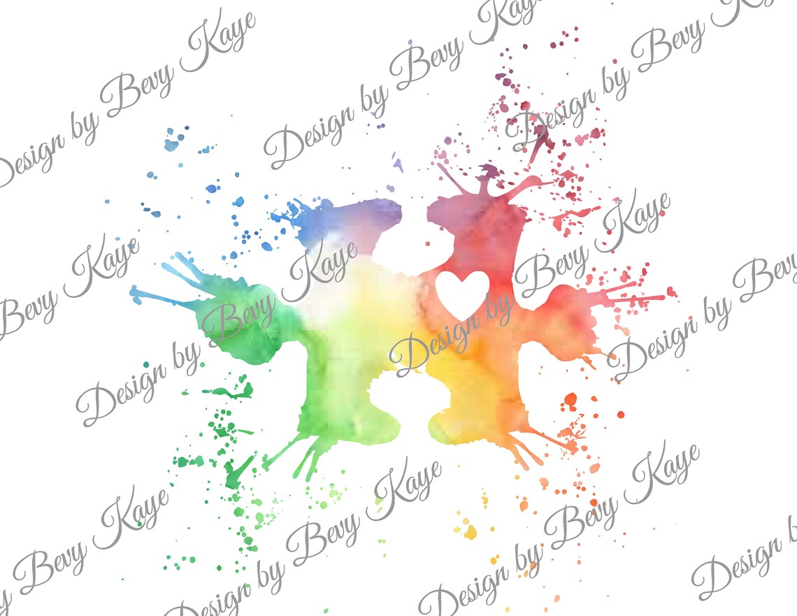 Instant Download Watercolor Autism Puzzle Piece Paint Splatter | Etsy
