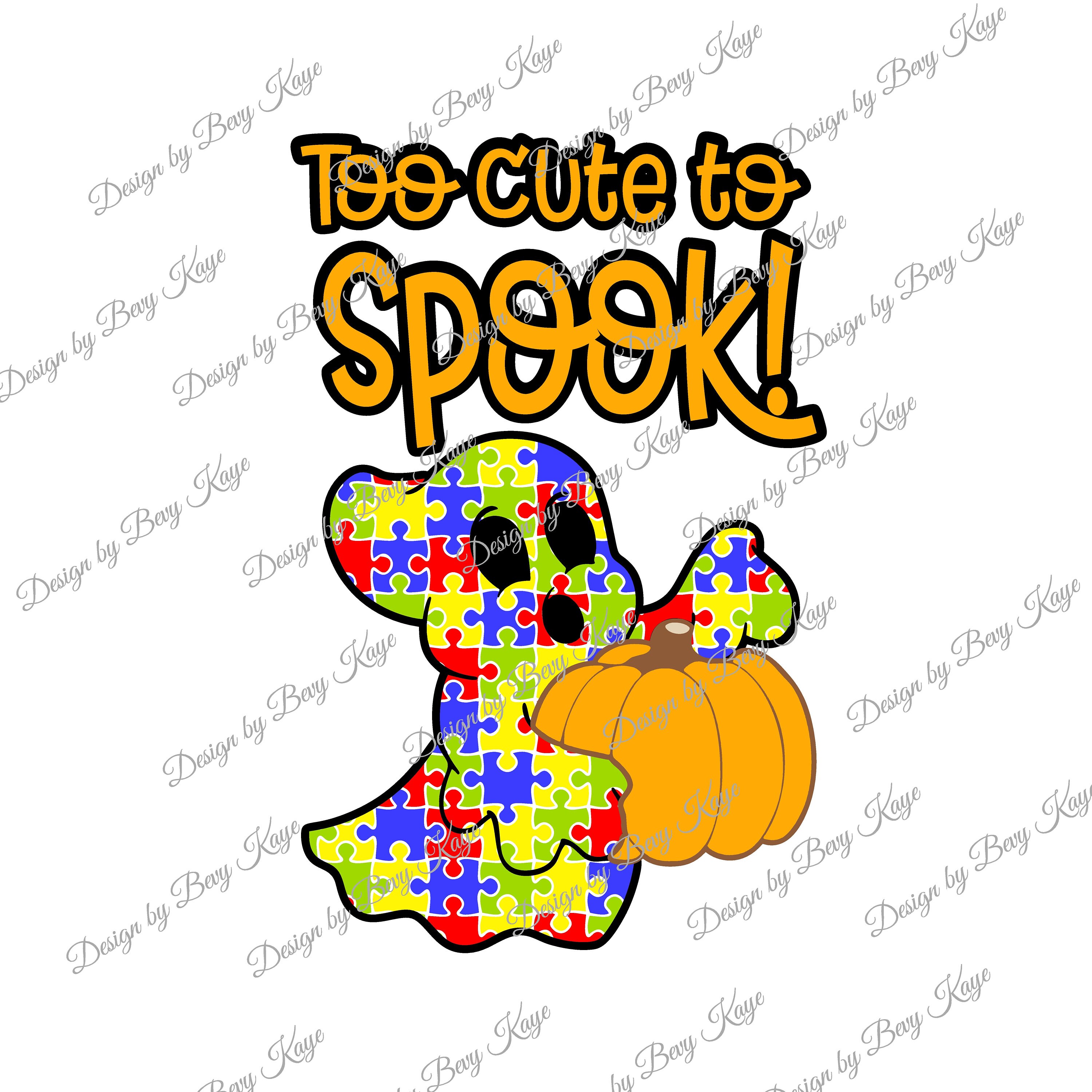 Digital Design Download Halloween Autism Awareness Ghost Too - Etsy ...