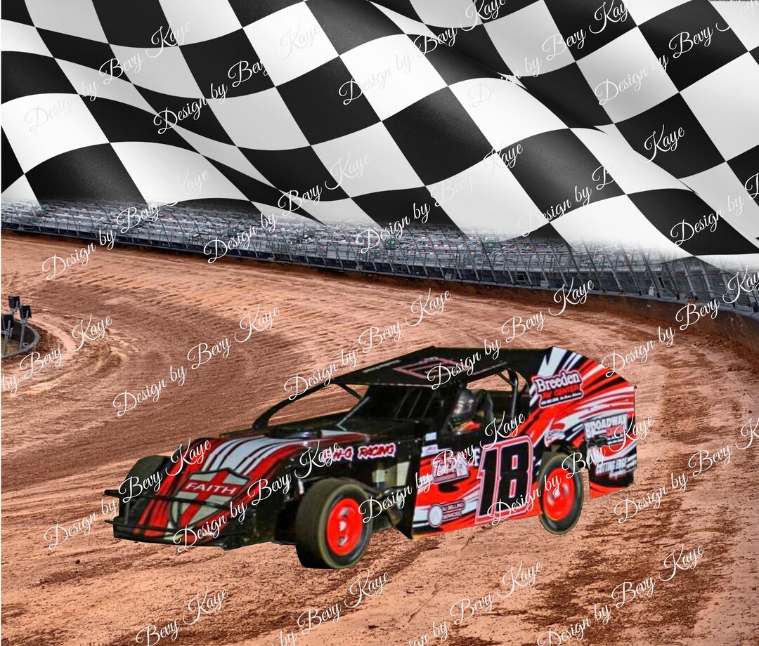 Custom Digital Design Request: Custom Race Car on Dirt Track With Race ...
