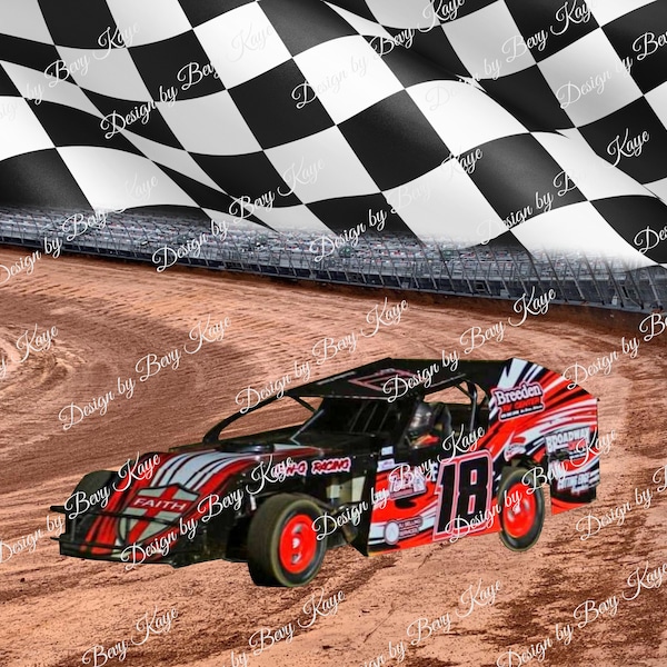 Dirt Track Car Illustration - Etsy