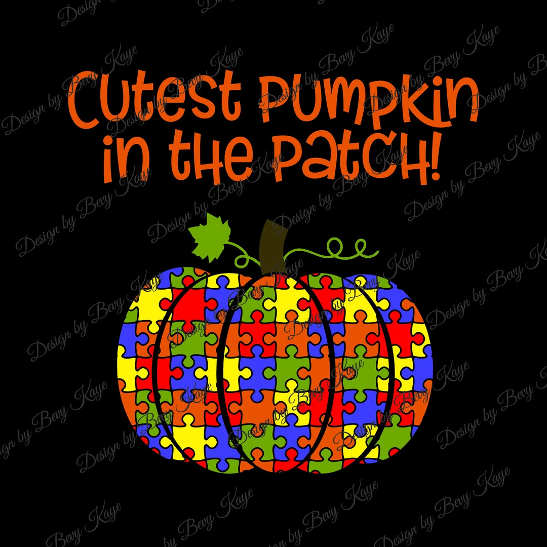 Digital SVG Design Download Halloween Autism Awareness Cutest Pumpkin ...