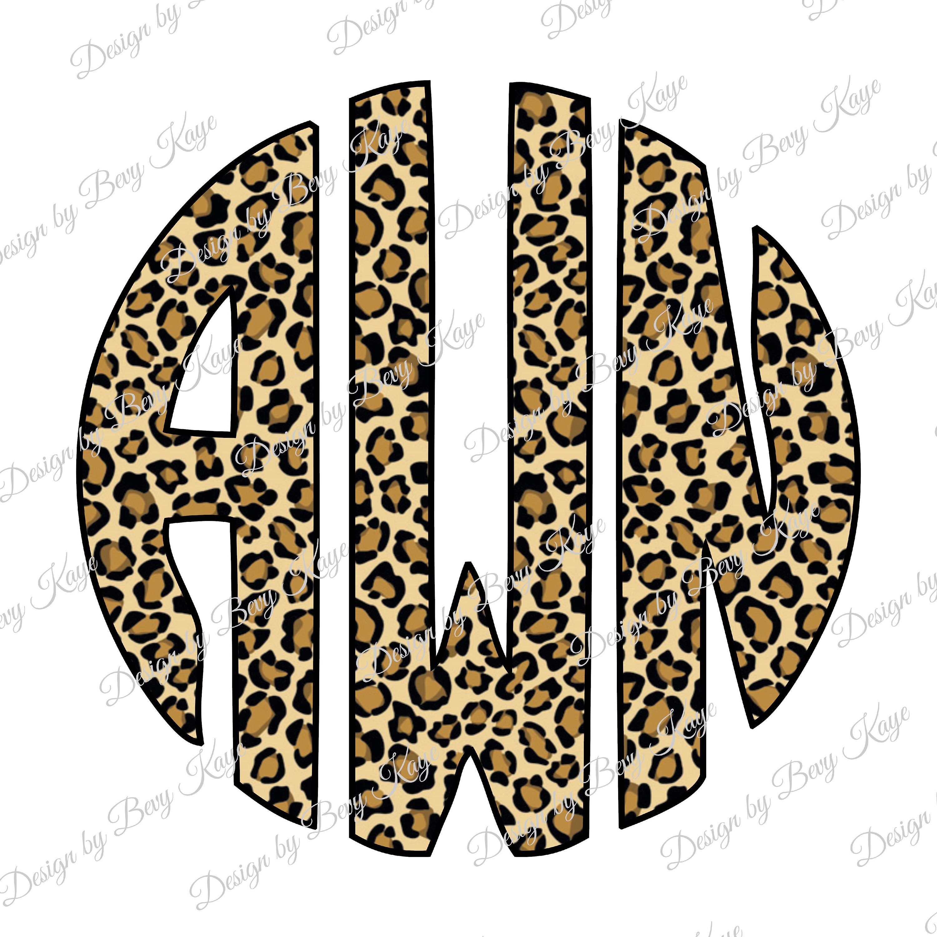 Instant Download Custom Design Request of "awn" Monogram in Leopard ...