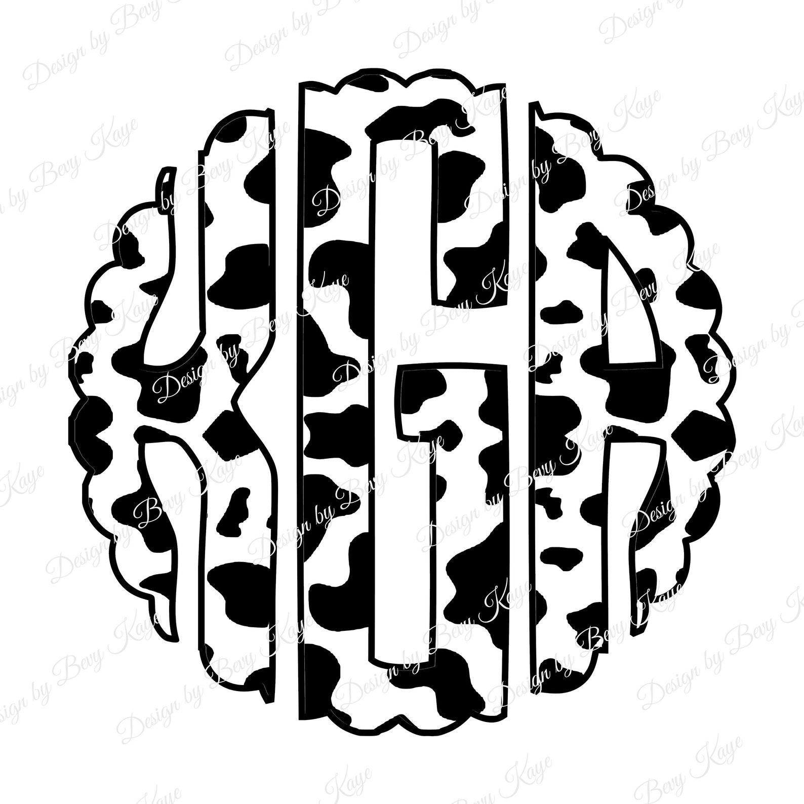 Custom Design Request of KGA Cow Print Monogram Instant - Etsy