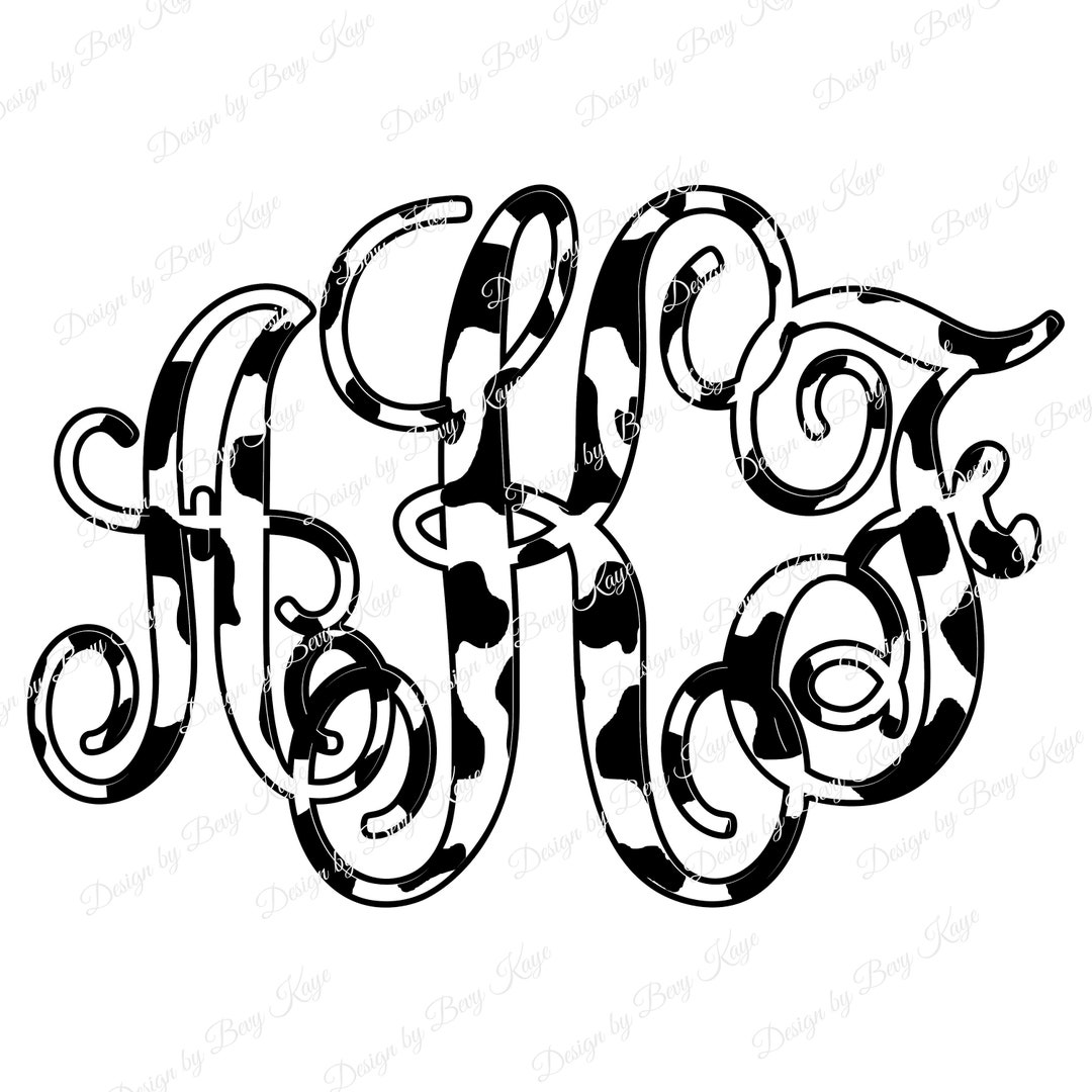 Custom Design Request of AKF Cow Print Monogram Instant Download ...