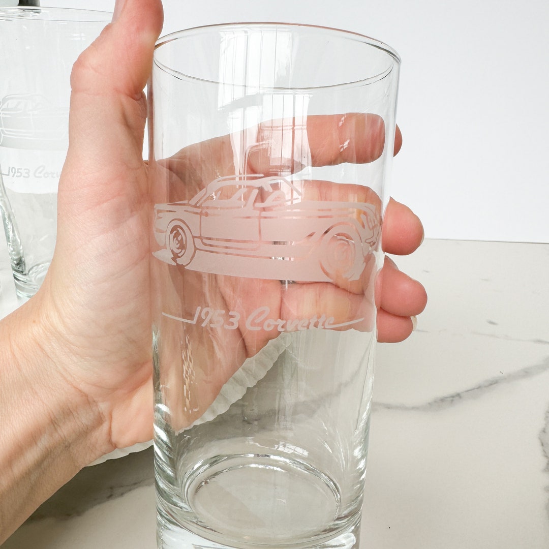 Vintage Corvette Drinking Glasses GM 1953, Set of Four Highball Tom ...