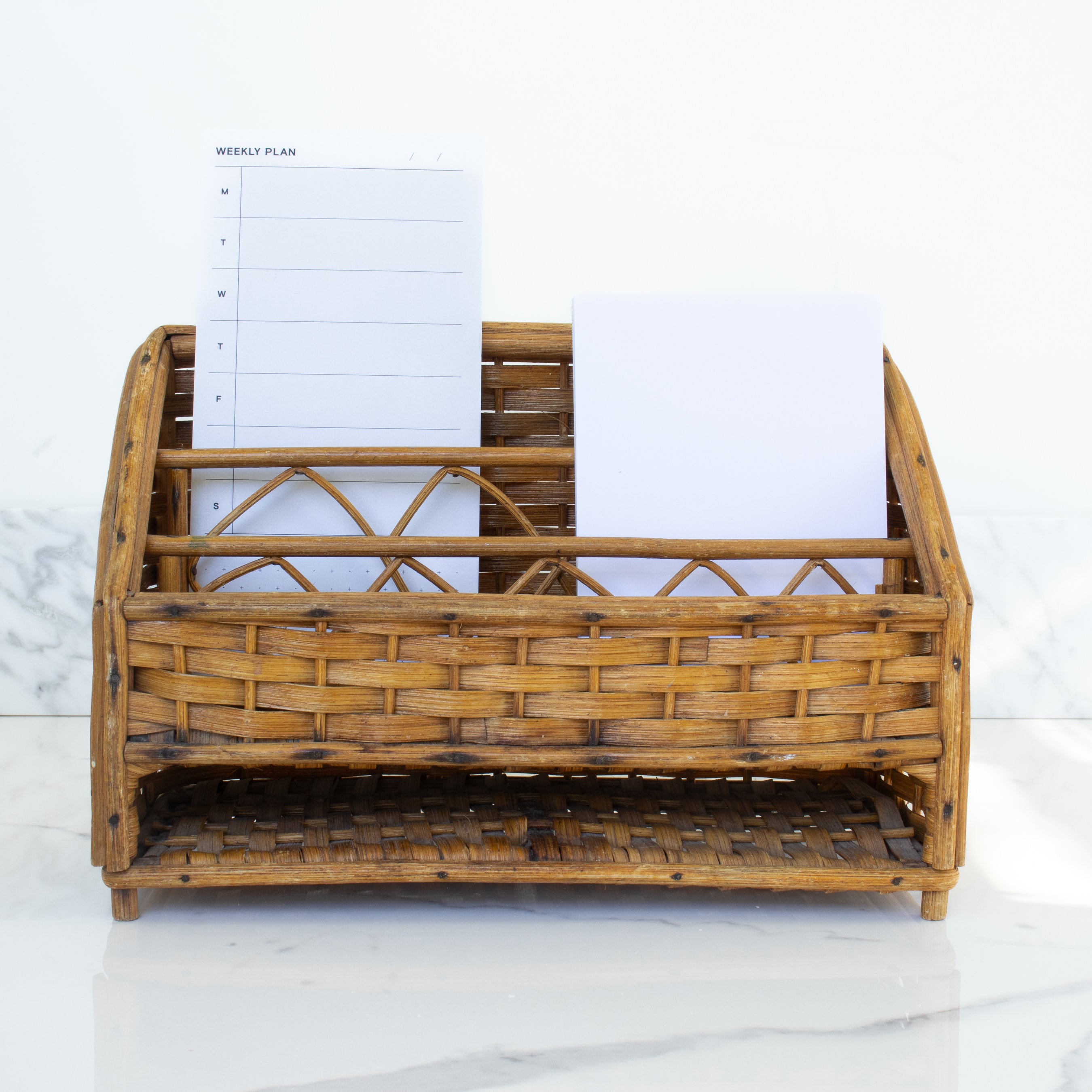 1970s Rattan Desk Organizer, Letter Holder, Mail Organizing Cubby for ...