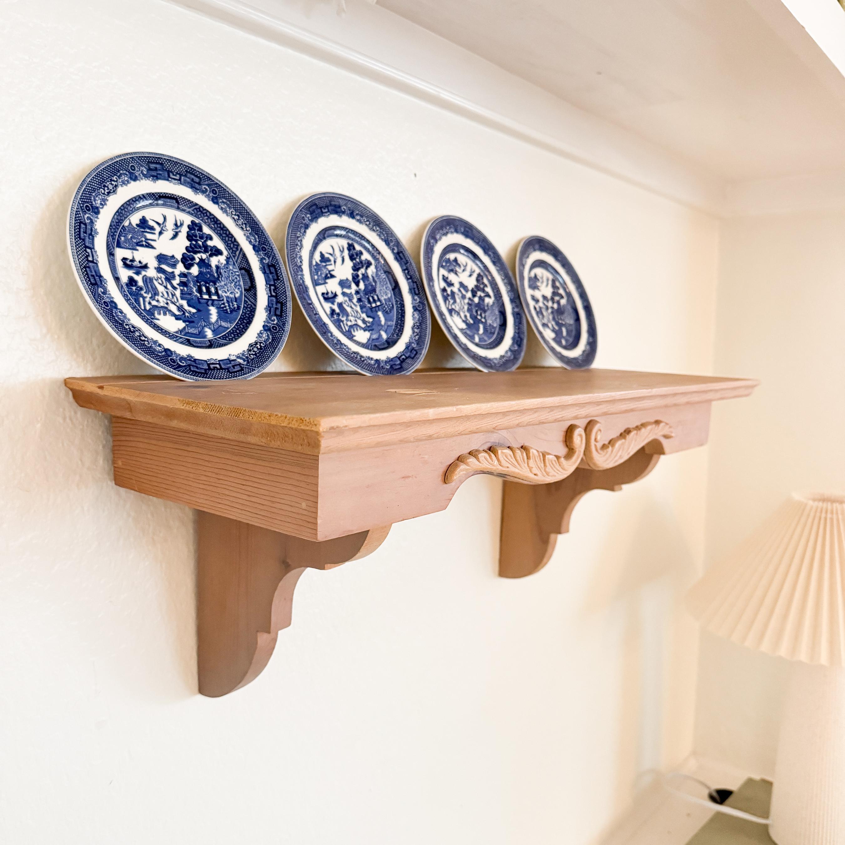 Vintage Carved Wood Plate Rack Shelf, Farmhouse Kitchen Ledge Decor - Etsy