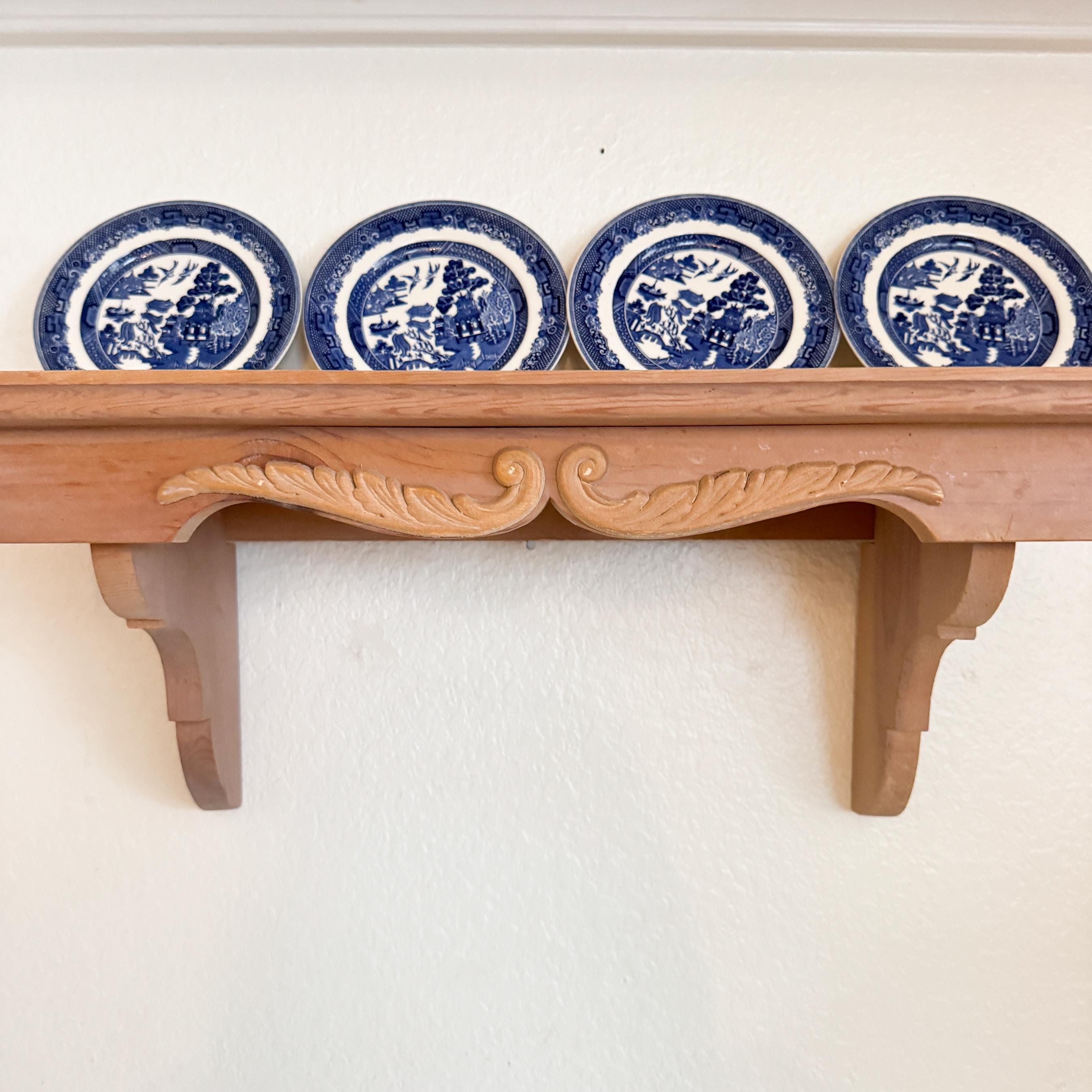 Vintage Carved Wood Plate Rack Shelf, Farmhouse Kitchen Ledge Decor - Etsy