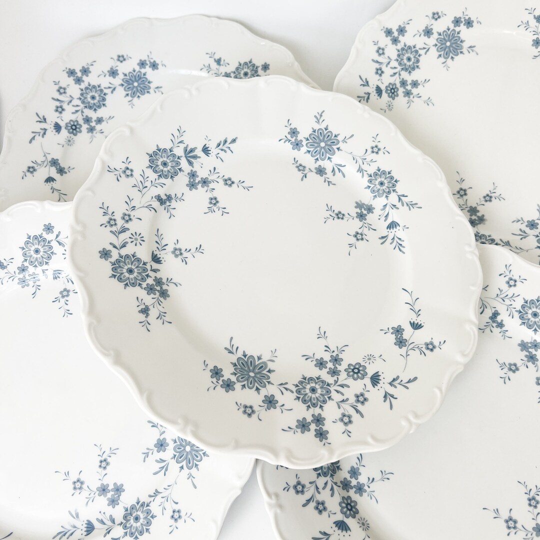 Bavarian Blue Floral Porcelain Dishes, Seltmann Weiden Christina Dinner ...