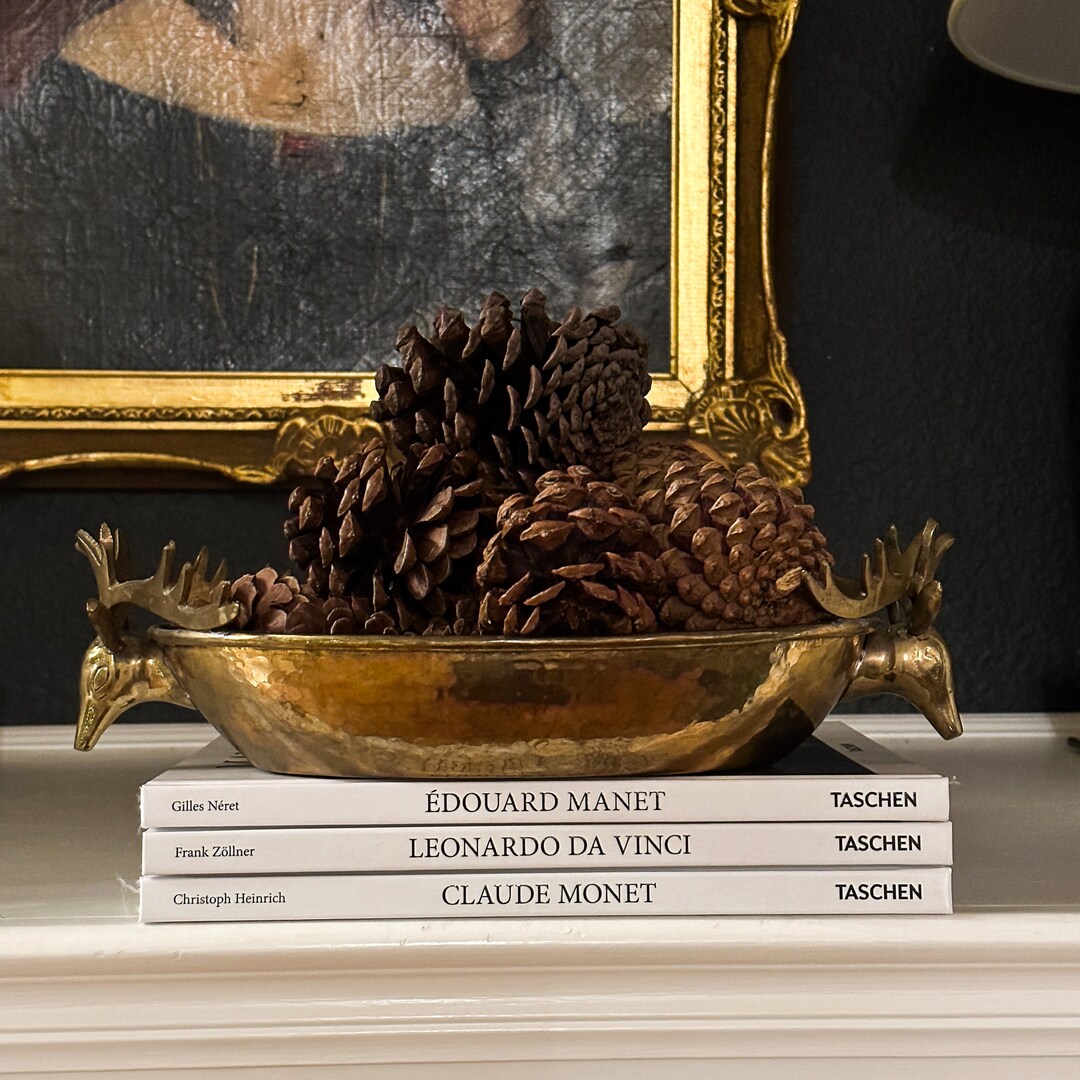 Vintage Hammered Brass Bowl With Staag / Buck Deer Head - Etsy