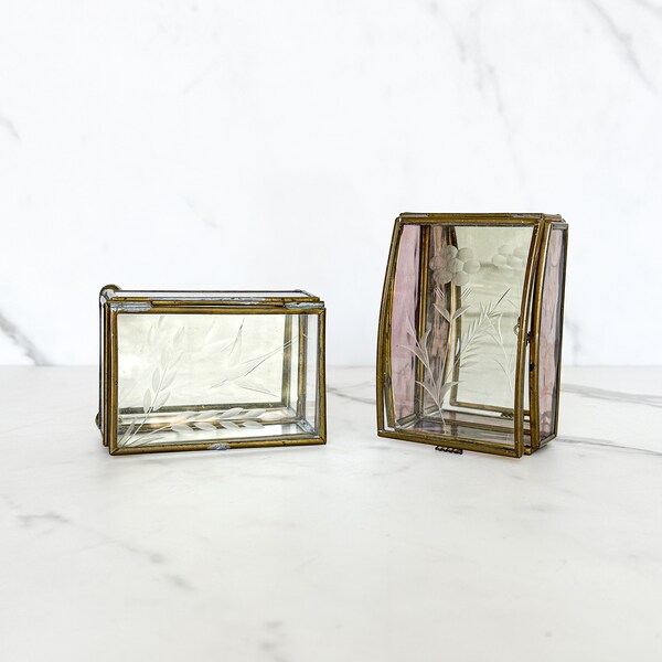 Brass and Glass Box - Etsy