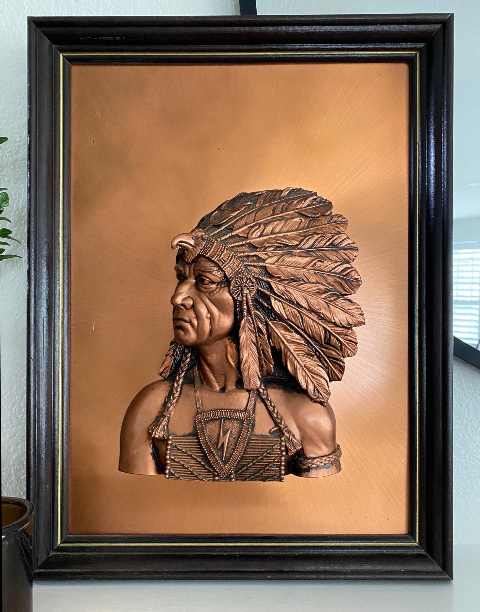 Vintage Native American Art Copper Native American Artwork | Etsy