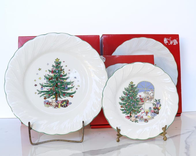 90s Nikko Christmas Dishes: Dinner Plates and Salad Plates - Etsy