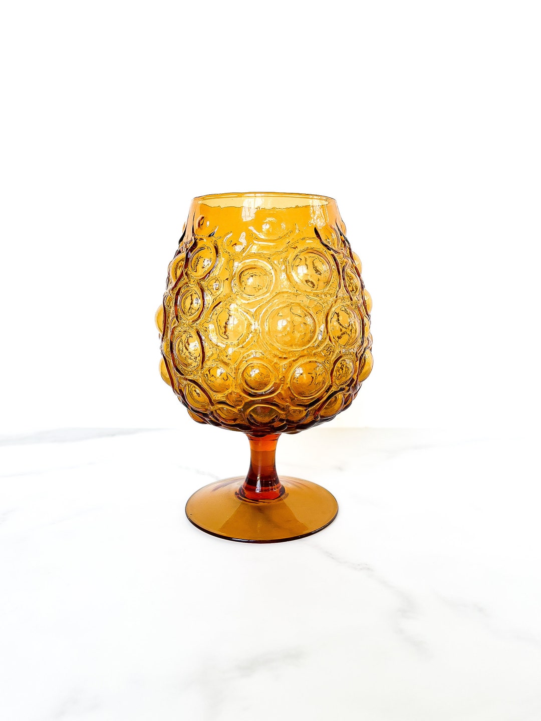 Mid Century Amber Glass Brandy Snifter, Tequila Snifter, Extra Large ...
