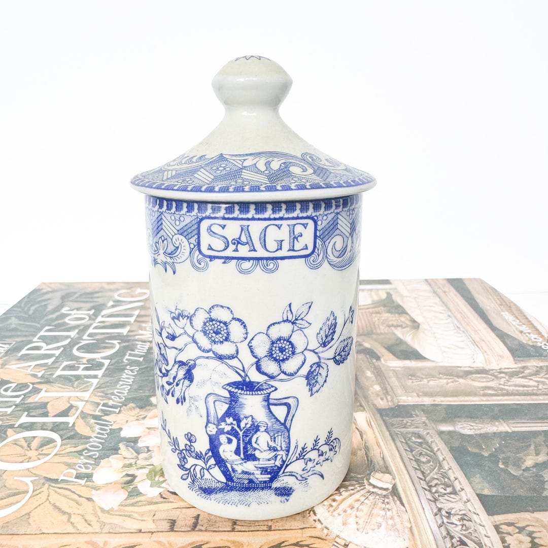 Spode Spice Jar With Lid for Sage Blue Room Collection Portland Vase ...