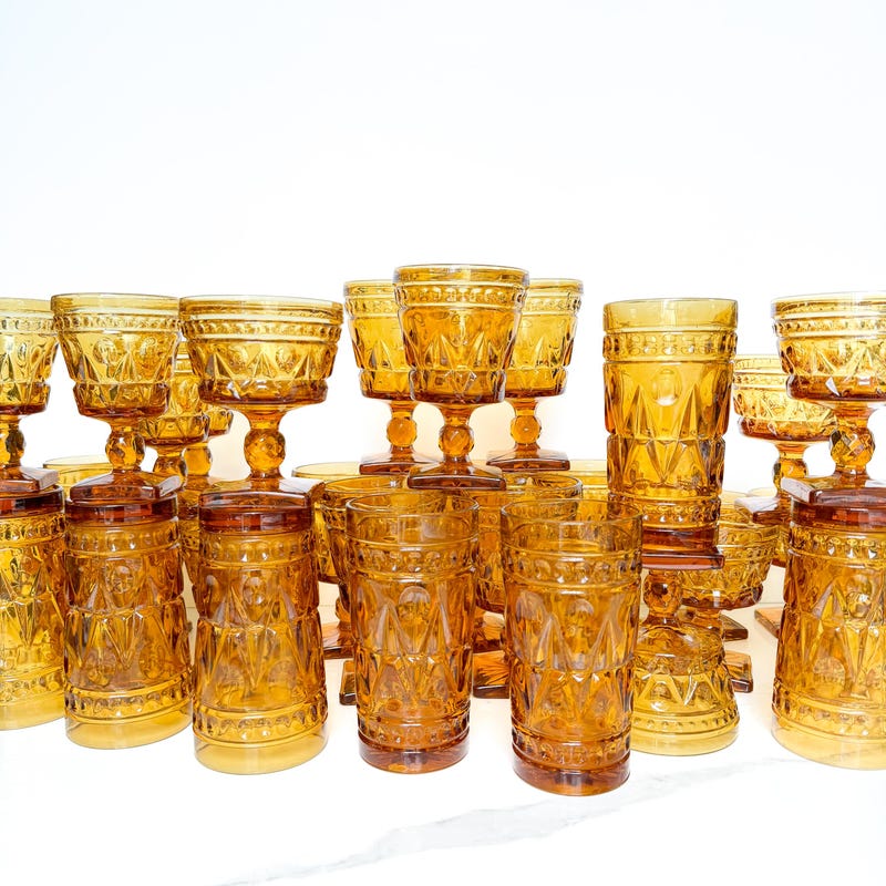 Amber Glassware - Etsy