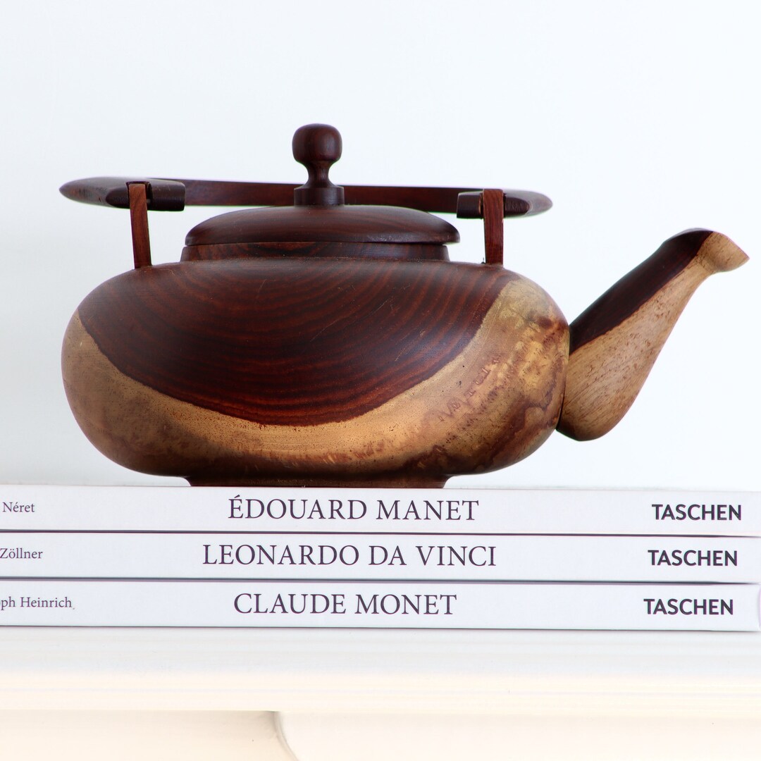 Vintage Walnut Wooden Tea Pot, Solid Wood Teapot, Hand Turned - Etsy
