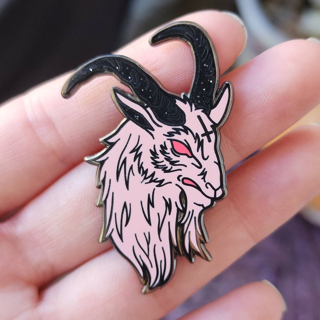 Follow Me to Hell - Goat Enamel Pin - Goat Jewelry - Wearable Dark Art ...