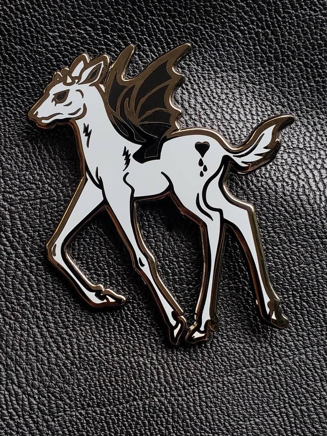 Ghostly Grey Batfawn - Goth Enamel Pin - Deer Pin - Fantasy Creature ...