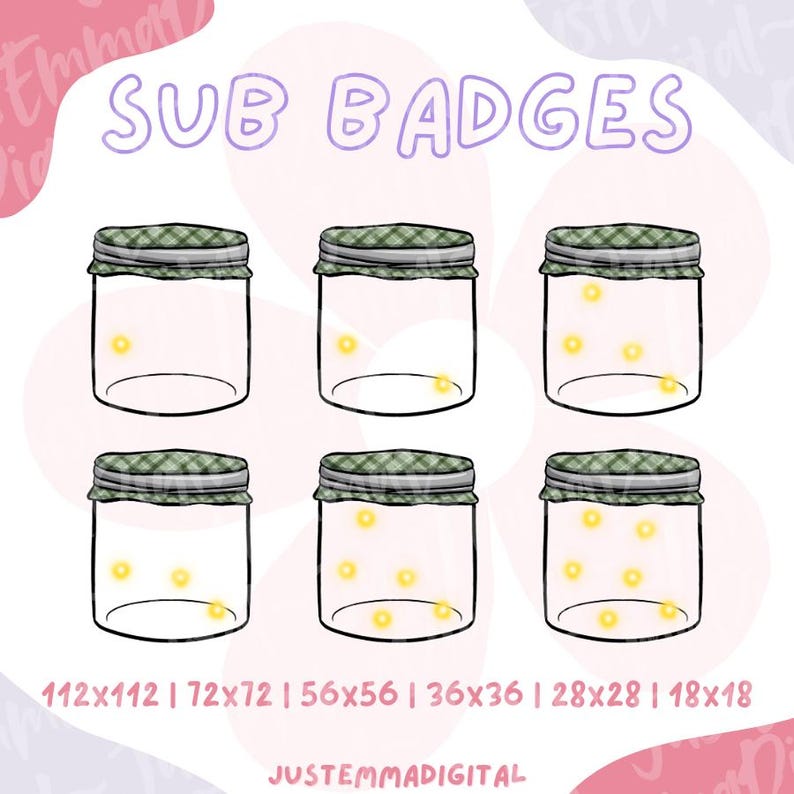 Firefly Jars ~ Twitch Sub Badge Set - Etsy