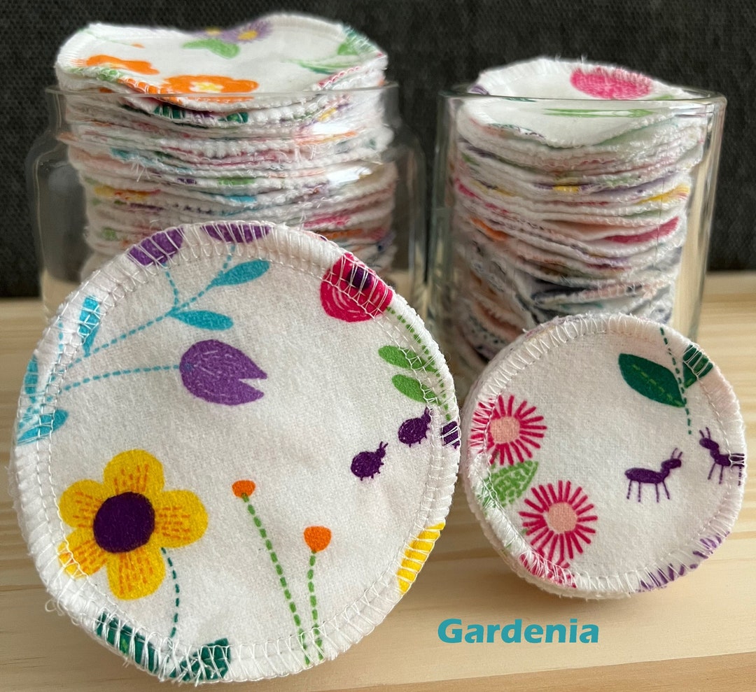24 Reusable Cotton Rounds, Floral Print Design Makeup, Facial Toner ...