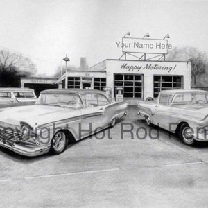 1957 Ford Ranchero Customized Pencil Drawing Print - Etsy