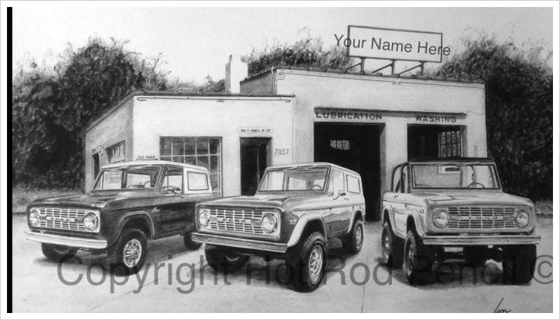 Ford Bronco Customized Pencil Drawing Print - Etsy