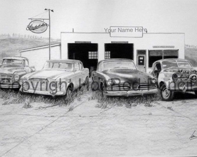 Studebaker Customized Pencil Drawing Print - Etsy