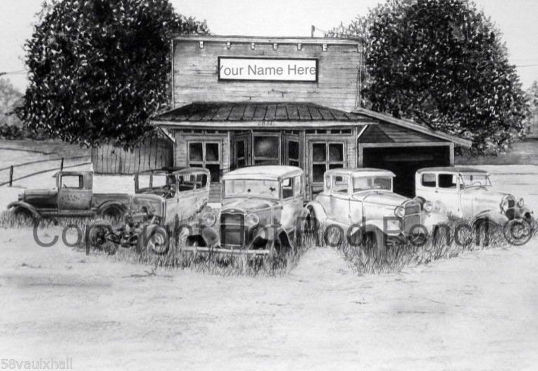 28-29-30-31 Ford Model A Customized Pencil Drawing Print - Etsy