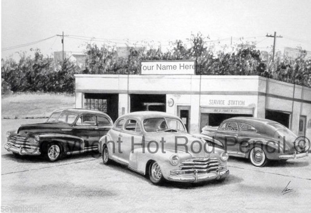 1947 & 1948 Chevy Customized Pencil Drawing Print - Etsy