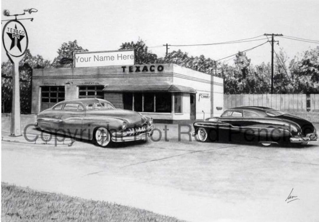 49-50-51 Mercury Lead Sled Customized Pencil Drawing Print - Etsy