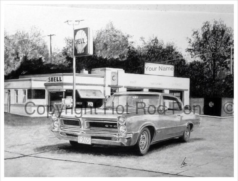 1965 Pontiac GTO Customized Pencil Drawing Print - Etsy Canada