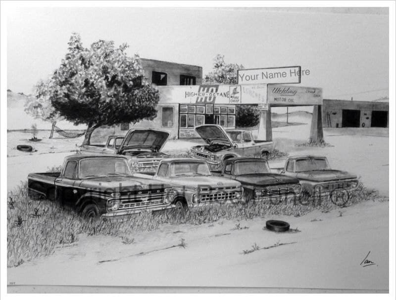 62-63-64-65-66 Ford F100 Pickup Truck Junkyard Customized Pencil ...