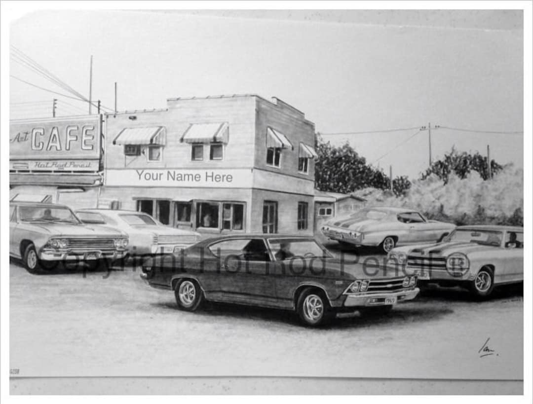 67-69-70-71 Chevy Chevelle Customized Pencil Drawing Print - Etsy