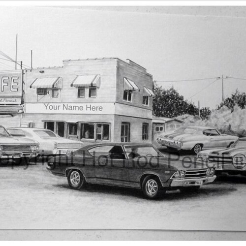 70-71-72-72-73 Plymouth Cuda Customized Pencil Drawing Print - Etsy