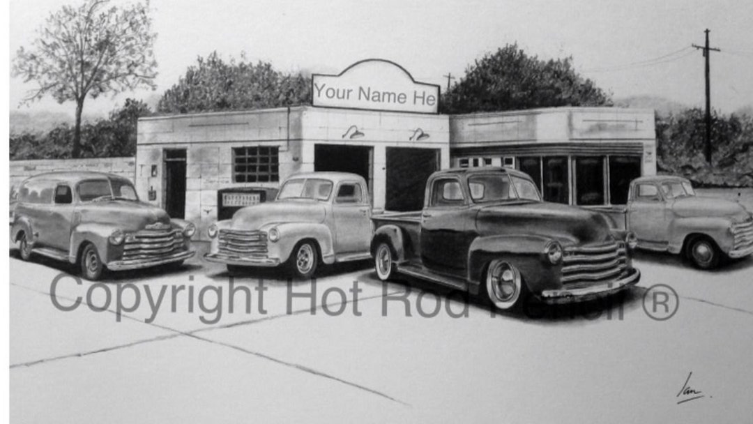 48-49-50-51-52-53 Chevy Pickup Truck Customized Pencil Drawing Print - Etsy