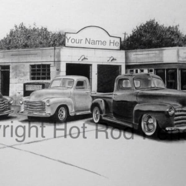 Chevy Truck Drawing - Etsy