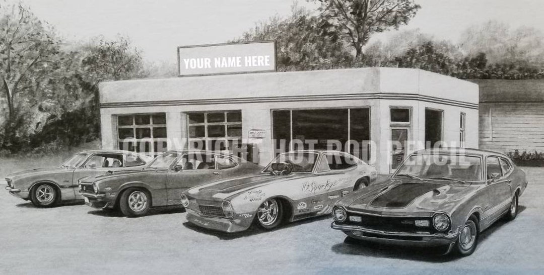 Ford Maverick Personalized Pencil Drawing Print - Etsy