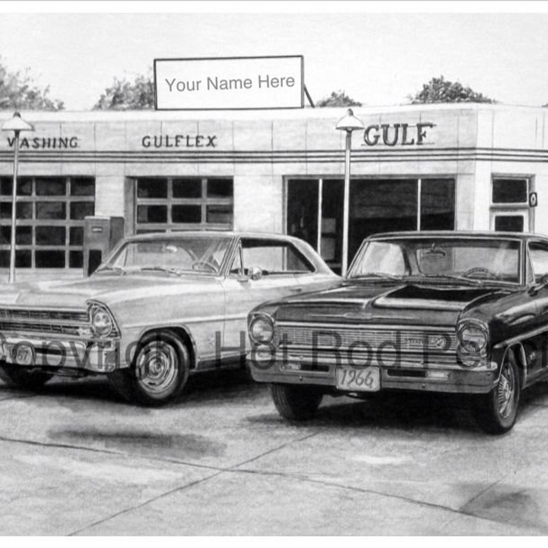 Chevy Nova Drawing - Etsy